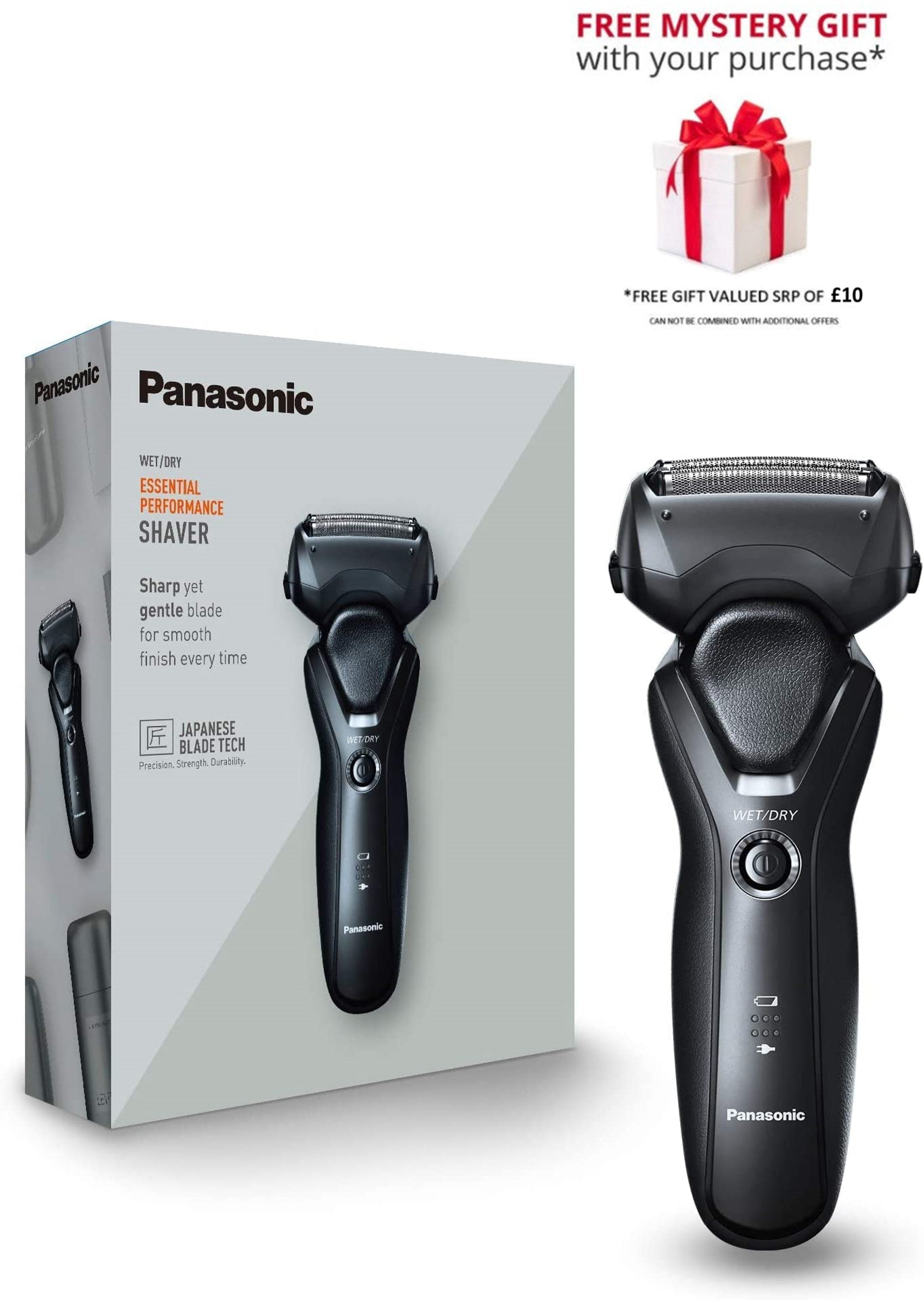 Panasonic ES-RT37 Wet and Dry Electric 3-Blade Shaver for Men - Free G