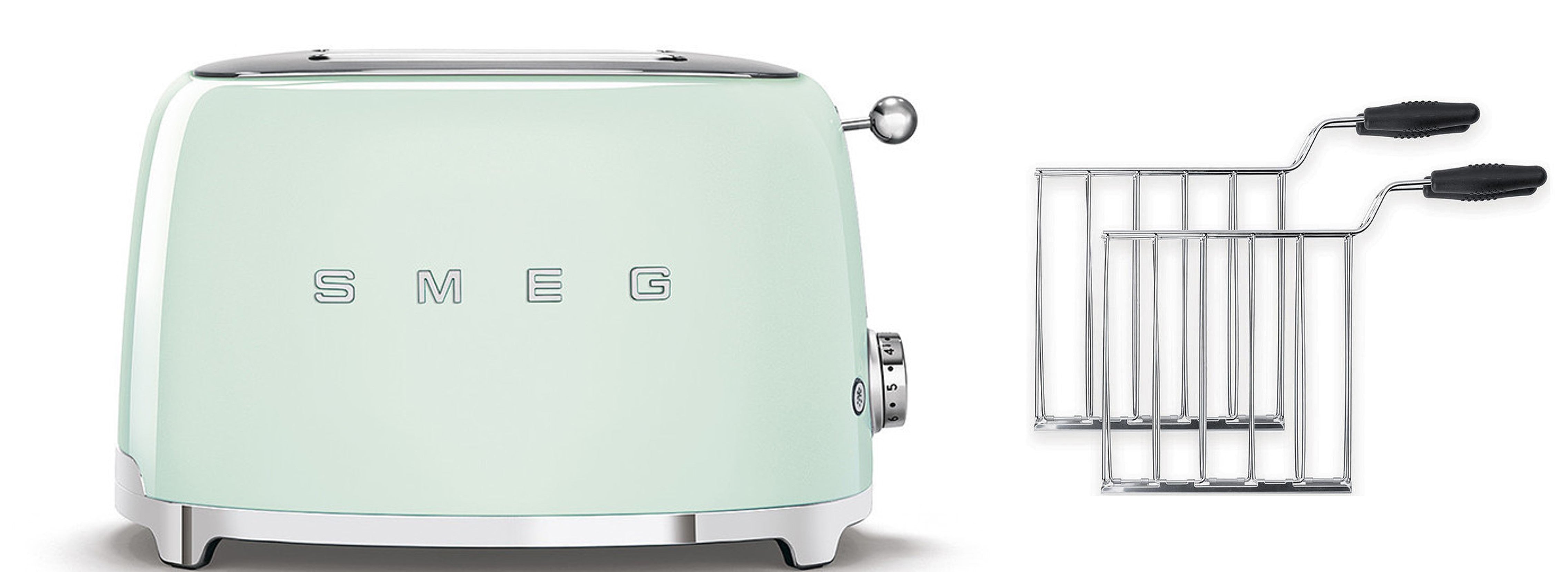 Smeg TSF01 2 Slice Toaster + TSSR01 2-Sandwich Racks Bundle