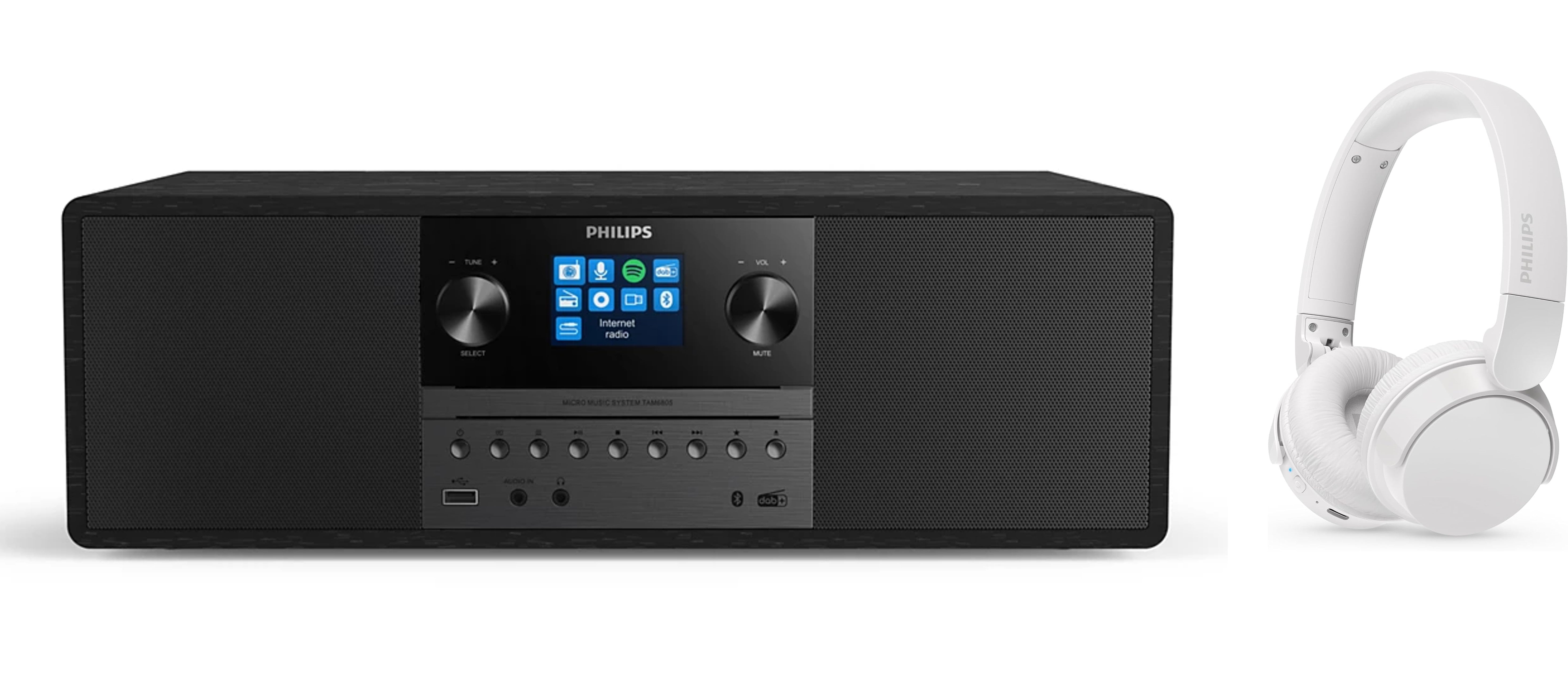 Philips TAM6805-10 Music System with Internet Radio, BT, CD, USB, Spot