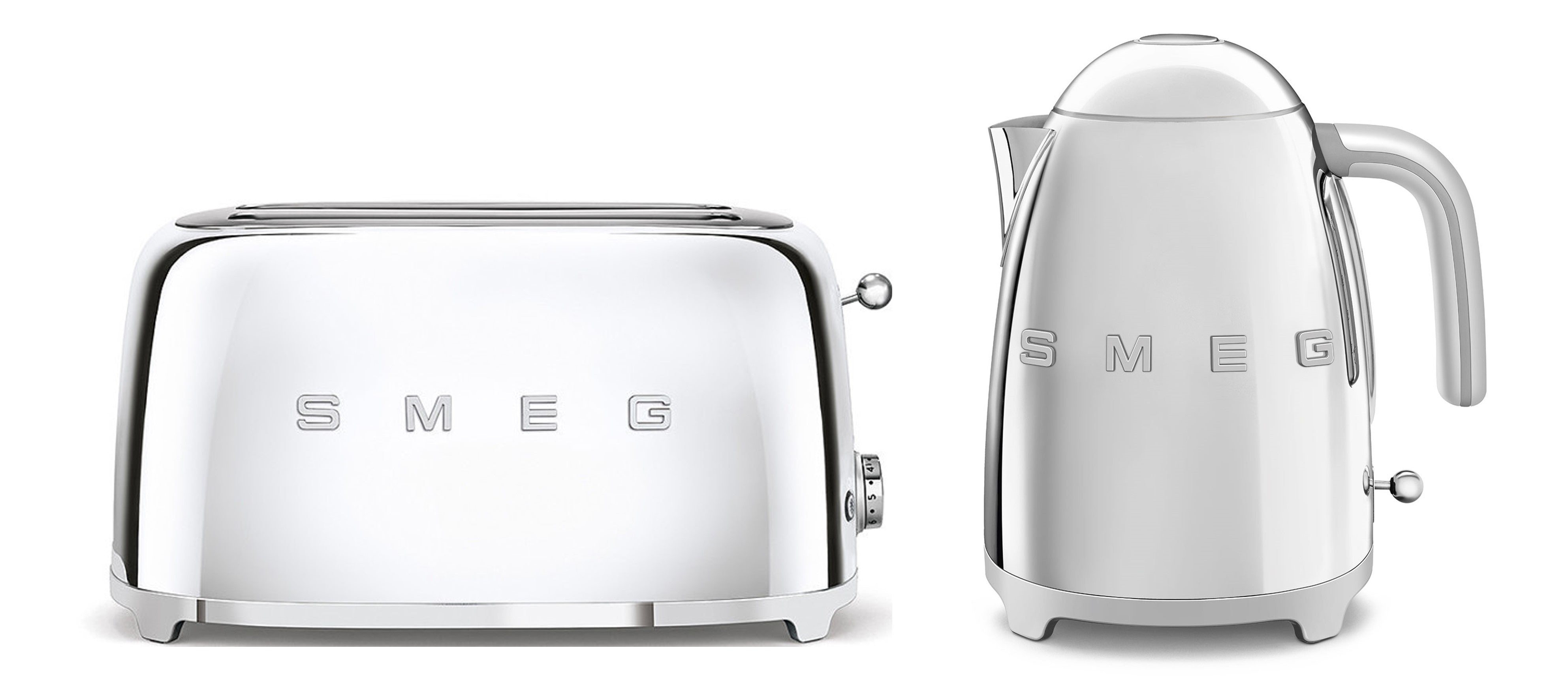 Smeg Bundle Set TSF02 4 Slice 2 Long-Slot Toaster & KLF03 Kettle Bundl